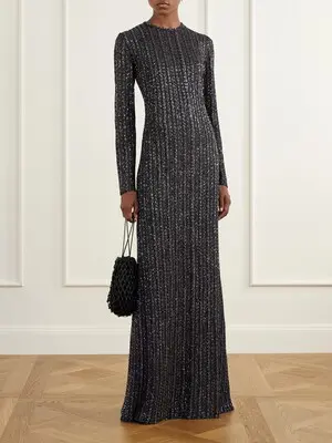 Missoni Sequin-embellished Ribbed-knit Maxi Dress