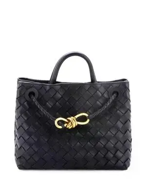 Bottega Veneta Andiamo Top Handle Bag Intrecciato Nappa Small Satchel - Black