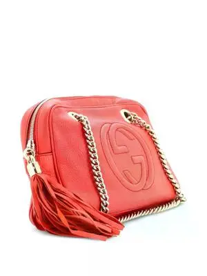 Gucci Soho Chain Zip Leather Small Shoulder Bag - Red