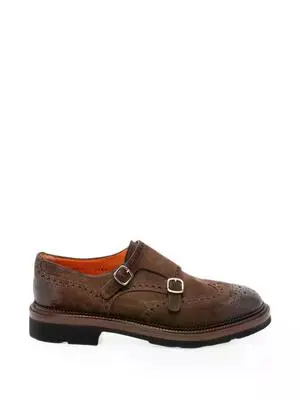 Santoni Kalamabuck Double-strap Loafers