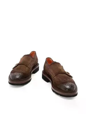 Santoni Kalamabuck Double-strap Loafers