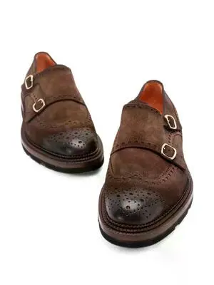 Santoni Kalamabuck Double-strap Loafers
