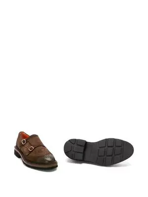 Santoni Kalamabuck Double-strap Loafers