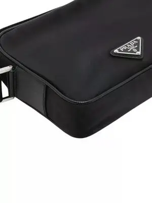 Prada 2013-2026 Saffiano Trimmed Tessuto Logo Camera Bag Crossbody Bag