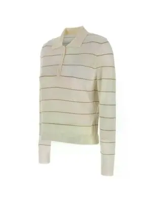 Eleventy Striped Wool Polo Shirt