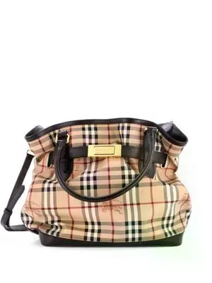 Burberry Golderton Haymarket Coated Canvas Medium Tote Bag - Brown