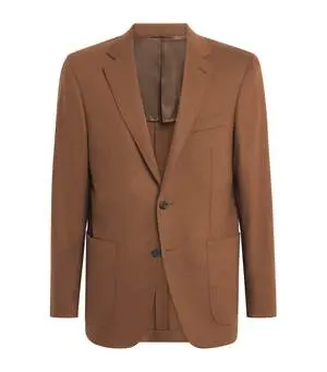 Canali Stretch-wool Single-breasted Blazer