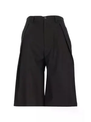 Barena Venezia Pleated Wool-blend Shorts - Black