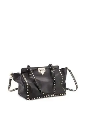 Valentino Garavani Rockstud Soft Leather Small Tote Bag - Black