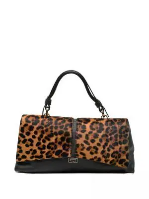 LORISTELLA Kendall Leopard-print Leather Tote Bag - Black