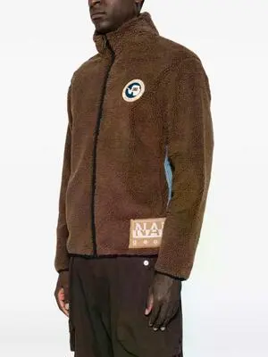 NAPAPIJRI Fleece-texture Logo-patch Jacket