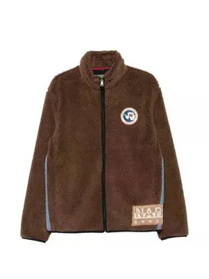 NAPAPIJRI Fleece-texture Logo-patch Jacket - Brown