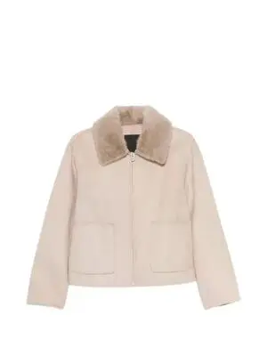 LISKA Fur-collar Patch-pocket Jacket
