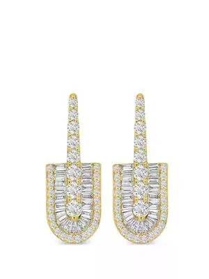 U LOS ANGELES Diamond U Drop Earrings - Gold