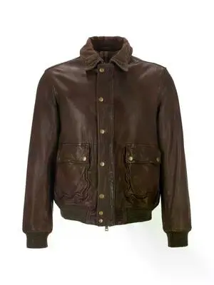 AL DUCA D’AOSTA 1902 Grainy Leather Bomber Jacket
