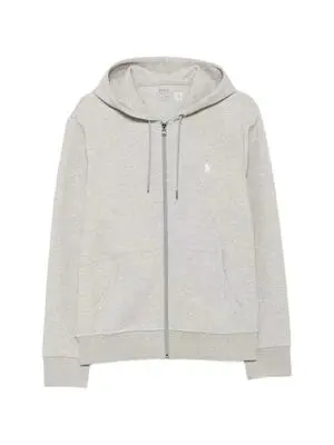 Polo Ralph Lauren Logo-embroidered Zip-up Hoodie - Grey