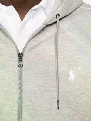 Polo Ralph Lauren Logo-embroidered Zip-up Hoodie - Grey
