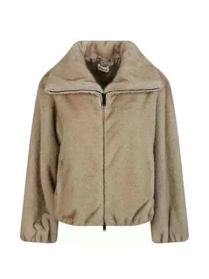 P.a.r.o.s.h Faux-fur Bomber Jacket - Neutrals