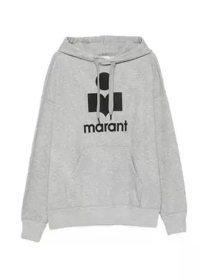 MARANT Miley Logo-print Drawstring Hoodie - Grey