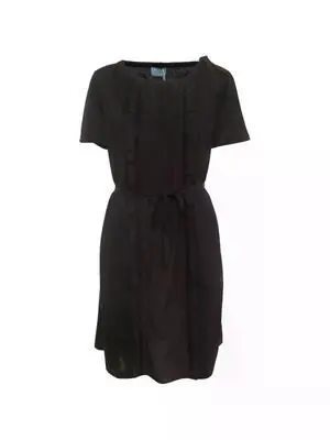 Prada Ruffle-trimmed Belted Midi Dress