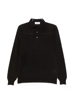 LARDINI Long-sleeve Polo Shirt - Brown