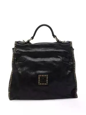 CAMPOMAGGI Studded Leather Shoulder Bag - Black