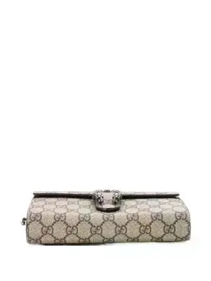 Gucci Dionysus Chain Wallet Gg Coated Canvas Cross Body Bag - Brown