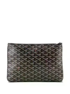 Goyard Senat Zip Coated Canvas Mm Pouch - Brown