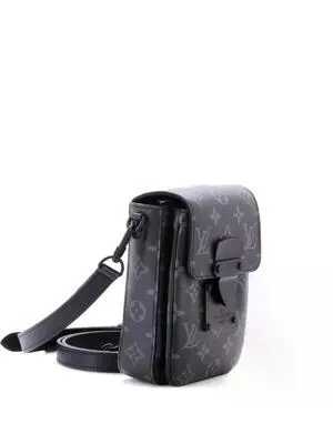 LOUIS VUITTON Monogram Eclipse Canvas Vertical Wearable Wallet Crossbody Bag - Black