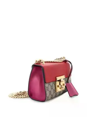 Gucci Padlock Shoulder Bag Gg Coated Canvas And Leather Small Cross Body Bag - Red