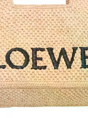 Loewe 2010-2026 Small Raffia Font Tote Satchel