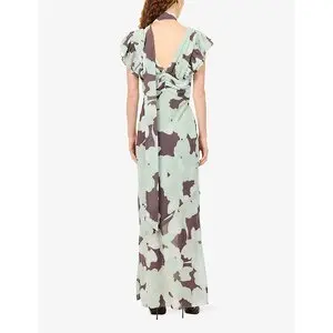 PRETTY LAVISH Andi Ruffle Crepe Maxi Dress