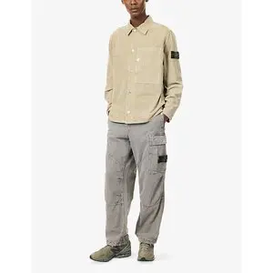 Stone Island Mineral-dyed Cotton-blend Cargo Trousers