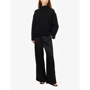 PRETTY LAVISH Breya Wide-leg Satin Trousers