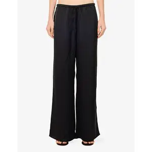 PRETTY LAVISH Breya Wide-leg Satin Trousers