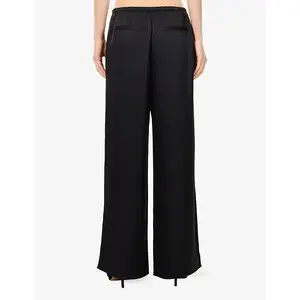 PRETTY LAVISH Breya Wide-leg Satin Trousers