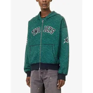 TWOJEYS Vintage Varsity Zip Cotton-jersey Hoodie