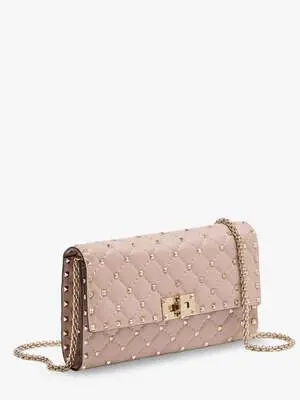 Valentino Garavani Rockstud Spike Leather Crossbody - Beige