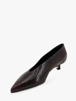 AeydĒ Clara Leather Décollete With Python Motif