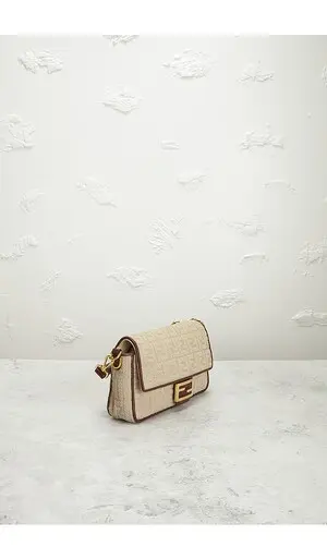 FWRD RENEW Fendi Zucca Baguette Shoulder Bag - Neutral