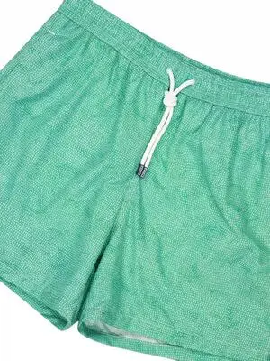 Fedeli Geometric-print Swim Shorts