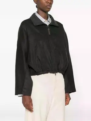 Brunello Cucinelli Elasticated-hem Zip-up Bomber Jacket