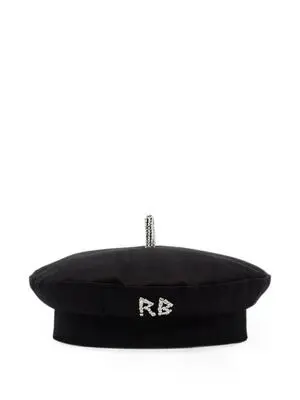 Ruslan Baginskiy Crystal-embellished Beret - Black