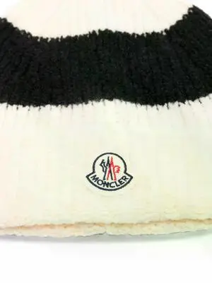 Moncler Striped Logo-patch Beanie Hat
