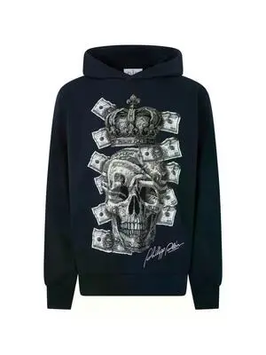 Philipp Plein Dollar-print Skull Rhinestone-embellished Hoodie