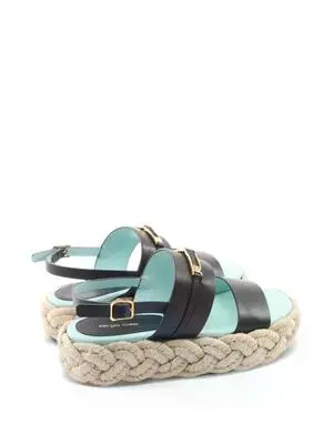 SERGIO ROSSI Bitt Braided Platform Sandals - Black