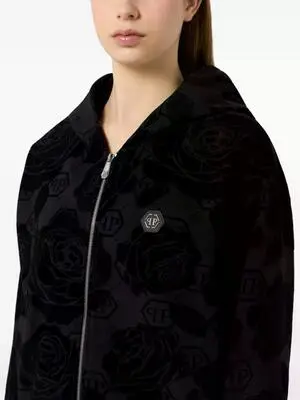 Philipp Plein Flock Flower Monogram Hoodie