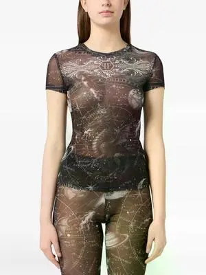 Philipp Plein Zodiac-print Tulle T-shirt