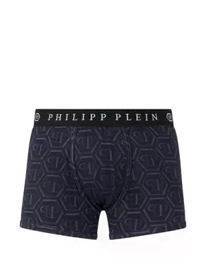 Philipp Plein Monogram-print Boxers - Blue
