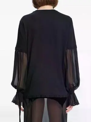ANN DEMEULEMEESTER Lace-trim Cotton T-shirt